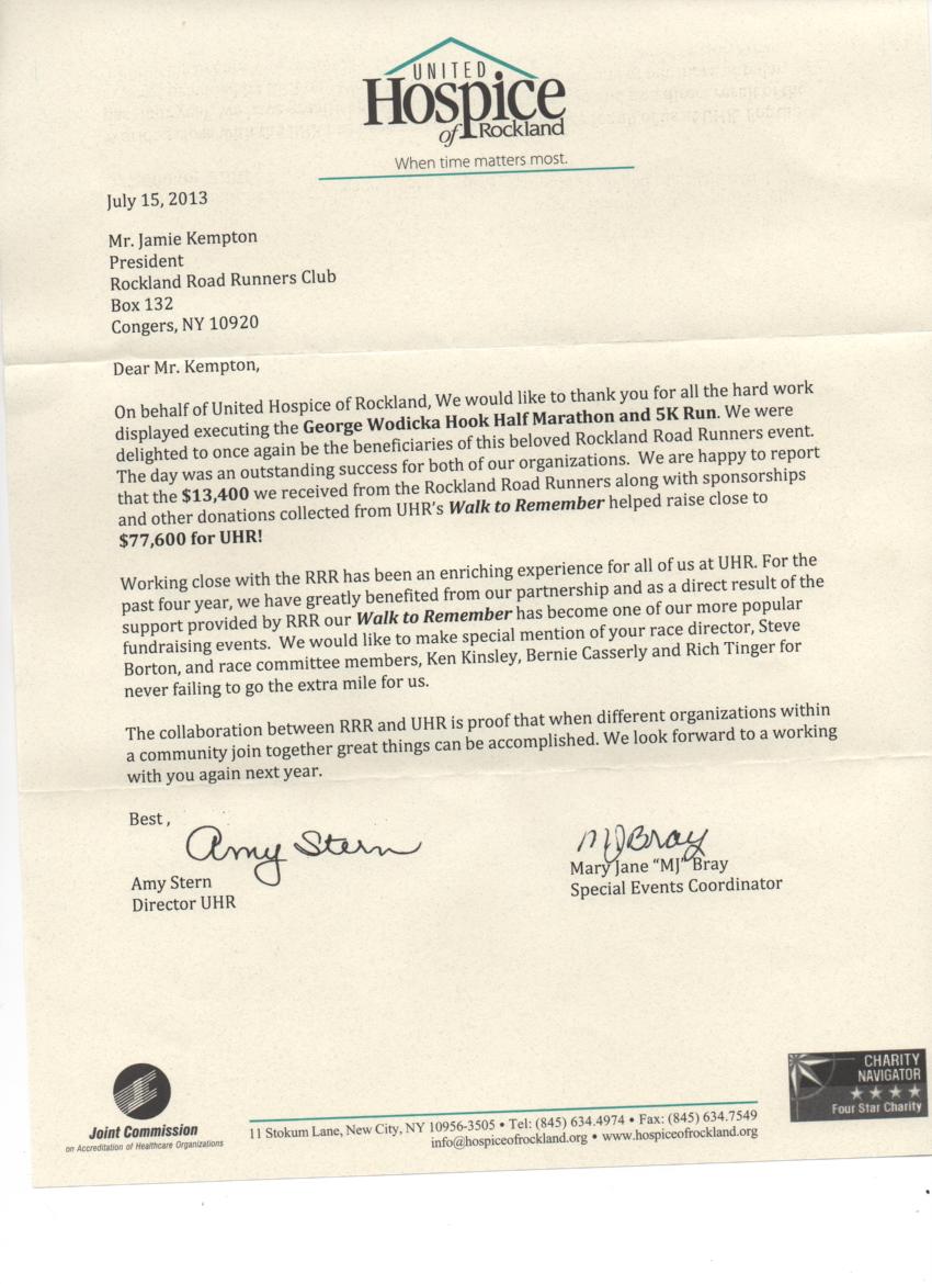 Charities - Rockland Road Runners